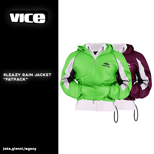 Second Life Marketplace Vice Sleazy Rain Jacket Fatpack